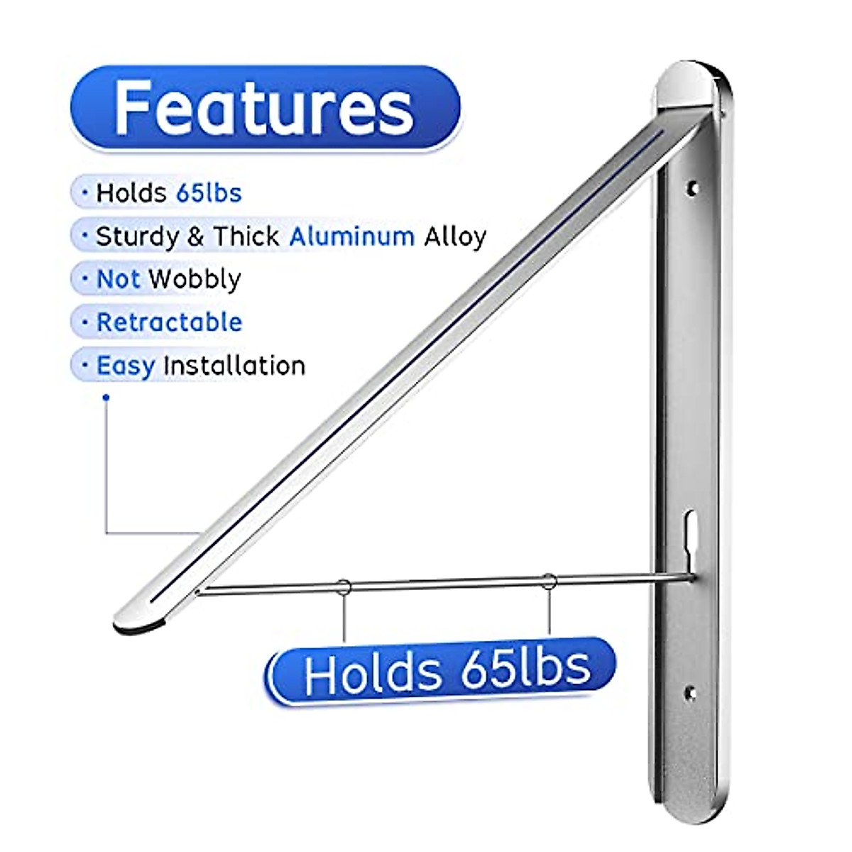 ZMYCJ Clothes Drying Rack Retractable Clothes Rack Laundry Room Organization and Storage Wall Mounted Folding Drying Rack Clothes Hanger for Drying Clothes Laundry Hanging Rack Indoor