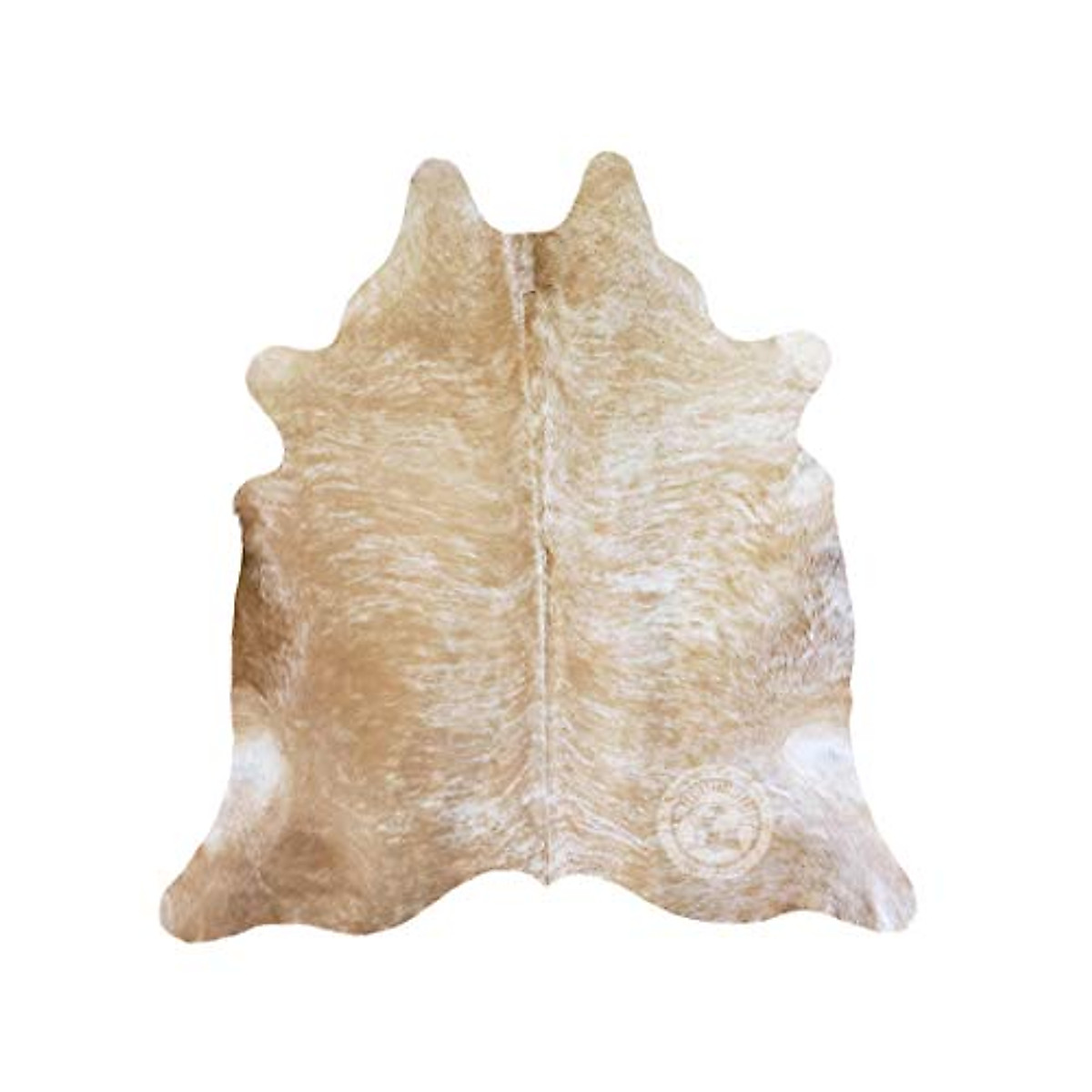 Genuine Exotic Beige Cowhide Rug Large 6 x 6-7 ft. 180 x 210 cm