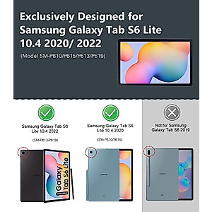 SIMPLEWAY Kids Case for Samsung Galaxy Tab S6 Lite 10.4 inch 2024/2020/2022 Release, Model SM-P625/SM-P620, SM-P610/P615, SM-P613/SM-P619, with S Pen Slot Shockproof Light Foldable Handle Rose
