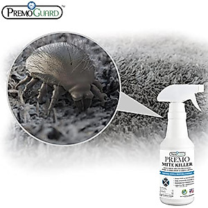 Mite Killer Spray by Premo Guard 32 oz – Treatment for Dust Spider Bird Rat Mouse Carpet and Scabies Mites – Fast Acting 100% Effective – Child & Pet Safe – Best Natural Extended Protection