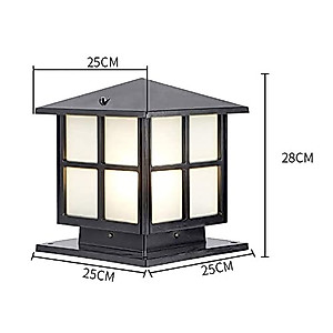 CZLZY Outdoor Post Light Fixtures Aluminum Square E27 Column Light Patio Garden Waterproof Pillar Lamp Acrylic Lamp Shade Villa Fence Pedestal Light Street Light Lawn Landscape Light