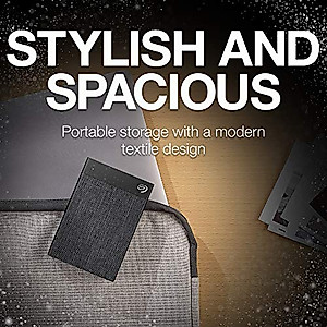 Seagate Ultra Touch HDD 2TB External Hard Drive – Black USB-C USB 3.0, 1yr Mylio Create, 4 month Adobe Creative Cloud Photography plan and Rescue Services (STHH2000400)