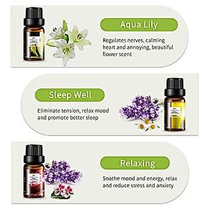 ap airpleasure Water-Based Purifier Air Washer, Revitalizer with 6 Colorful lights- Plus Lavender, Aqua Lily, Bulgarian Rose, Relaxing, Sleep Well, English Violet, 10ml Each