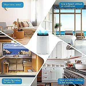 Garvee 14000 BTU Portable Air Conditioner, Built-in 3 in 1 AC Unit Dehumidifier & Fan Modes, Room Cooling Up to 750 sq. ft, Energy Efficient, 24Hrs Timer, Window Installation Kit, White