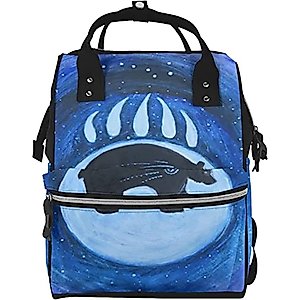 Large Diaper Bag Bear Clan Native American Mom Dad Tote Bag Diaper Backpack