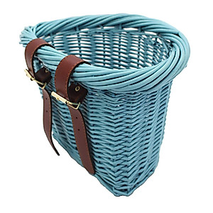 Bike Basket, Little Box Made by Willow for Bicycle, Arts and Cirafts Chldren's Bicycle Basket (Blue)