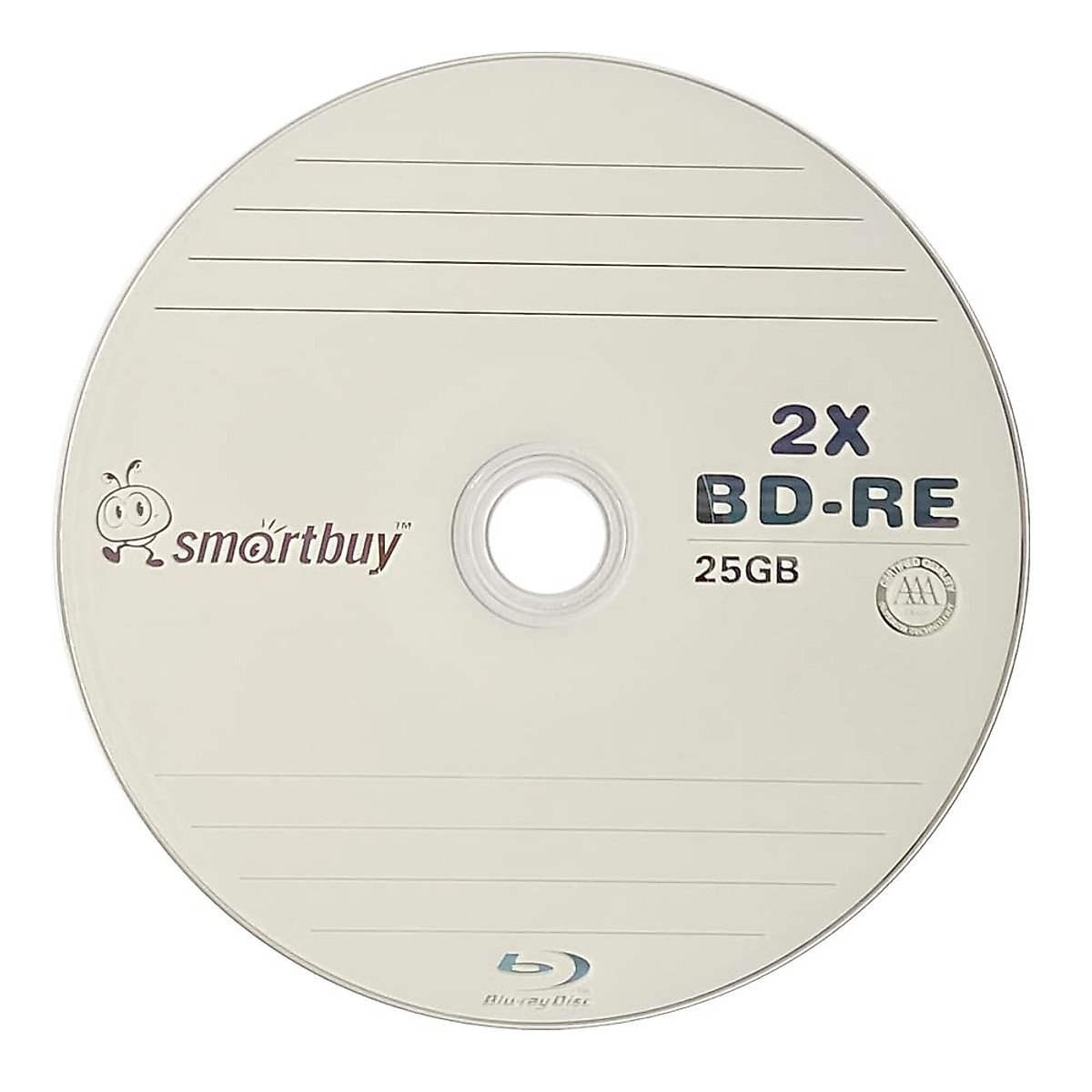 40 Pack Smartbuy 2X 25GB Blue Blu-ray BD-RE Rewritable Branded Logo Blank Bluray Disc