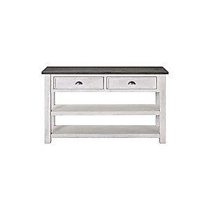 Martin Svensson Home Monterey Solid Wood Sofa Console Table White with Grey Top