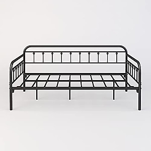 BOFENG Metal Daybed Frame Twin,Black Sofa Bed for Living Room Guest Room,Heavy Duty Steel Slats Support Platform Furniture,Platform Bed Frame with Storage No Box Spring Needed,Noise Free