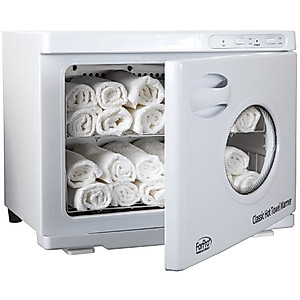 ForPro Professional Collection Classic Hot Towel Warmer Cabinet, 23L Extra Large Capacity, Two Stainless Steel Racks, Signature White