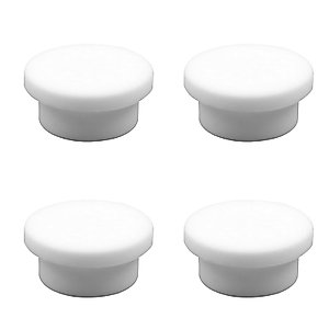 4 Pack Sink Overflow Hole Cover for Kitchen Sink Hole Overflow Cap for Bathroom Sink Basin Trim Overflow Cover Insert in Hole Round Caps (White)
