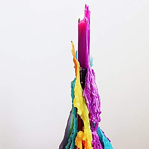 Candlestock Rainbow Drip Candles for Wine Bottles - 10 Pack