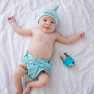 Pura Kiki Newborn Baby Bottle Gift Set - BPA-Free, Stainless Steel, Anti-Colic, Silicone Starter Feeding for Breastmilk & Formula - Aqua & Gray, 0-18 Months