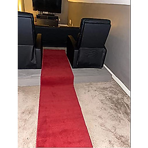 Mybecca Persian RED Carpet Aisle Runner 2 x 10 ft (1.8ft x 10 ft) 21.6 in x 120 in Color: Dark Red High Class VIP Quality for Parties, Hollywood-Feel Events, Wedding and Ceremony