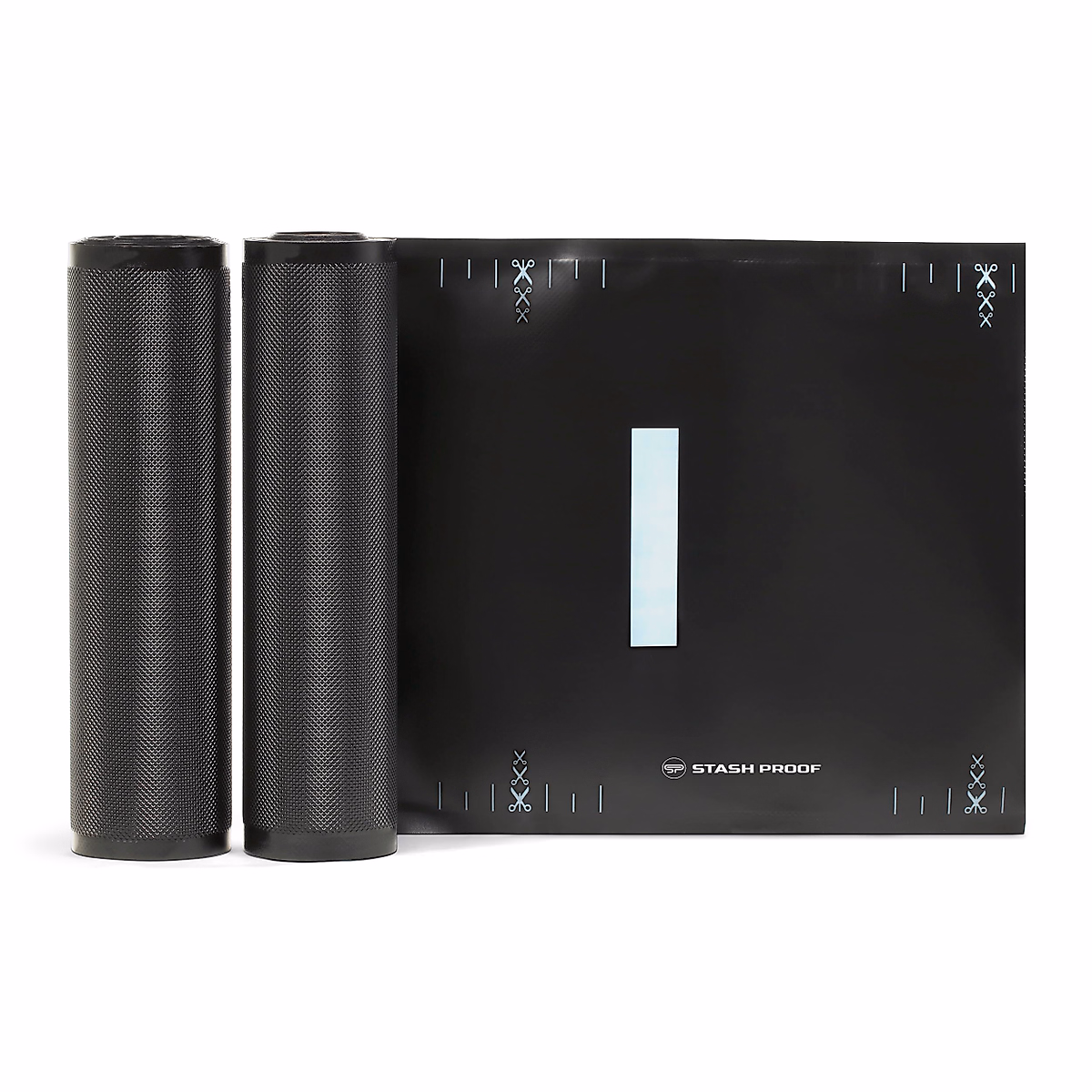 Stash Proof Vacuum Seal Rolls 11" x 25' 2 Pack (50 Feet Total) (Black and Black) 5.5 Mil - BPA Free Commerical Grade Food Saver for Storage, Sous Vide, and Meal Prep Sealer Bag