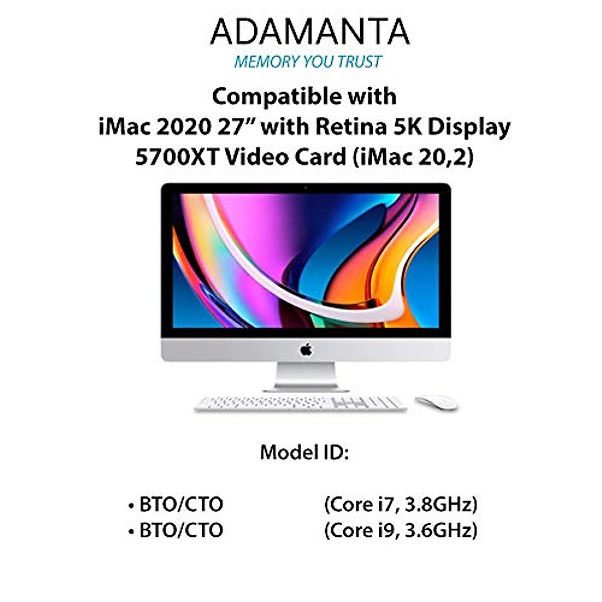 Factory Original 64GB (2x32GB) Memory Upgrade for 2020 & 2019 Apple iMac 27" w/Retina 5K Display & 2018 Apple Mac Mini DDR4 2666Mhz PC4-21300 SODIMM 2Rx8 CL19 1.2v RAM Adamanta