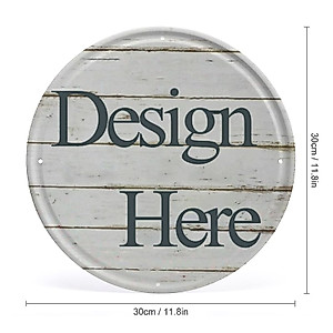 PPFINE Custom Round Metal Tin Sign Rustic Wall Decor Round Wreath Sign, for Home Garden Kitchen Bar Cafe Wall Decor,Gift Ideas