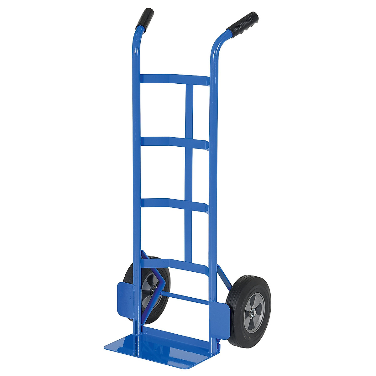 Vestil DHHT-500S-HR Steel Hand Truck with Dual Handle,Hard Rubber Wheels, 500 lbs Load Capacity, 44-1/2" Height, 21" Width X 17-1/2" Depth