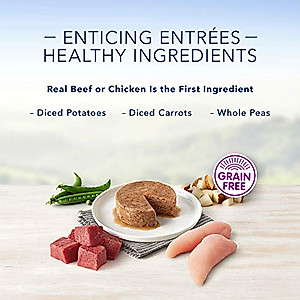 Blue Buffalo Delights Natural Adult Small Breed Wet Dog Food Cups, Pate Style, Grilled Chicken & Top Sirloin 3.5-oz (12 Pack- 6 of Each Flavor)