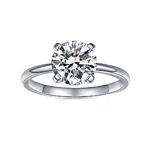 IMOLOVE Moissanite Solitaire Engagement Ring for Women, Women's Engagement Rings Moissanite Promise Rings 2CT D Color VVS1 Clarity Wedding band 925 Sterling Silver with 18K Gold Plated-6-2CT