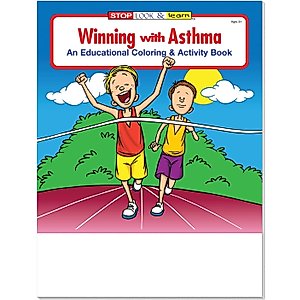 ZOCO - Learn about Asthma - Custom Kids Educational Coloring Books (250 Bulk Pack, with Crayons) - Know Asthma Symptoms - Doctors, Hospitals, Medical Center Handout - Games, Puzzles, Activities
