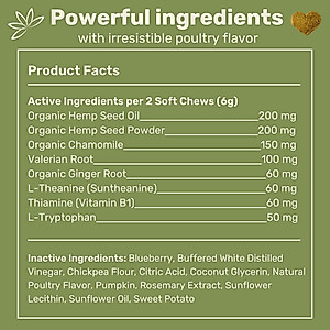 Canine Keeps Calming Chews for Dogs - Relaxation with Hemp, Chamomile & Valerian Root - Dog Anxiety Relief Supplement - Aids Separation, Travel & Storms - Calming Treats for Dogs - 90 Ct.