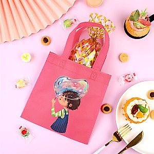 Aneco 30 Pack Reusable Non-woven Party Favor Bag 8×8 Inch Tote Bags Bulk with Handles Rainbow Goodies Gift Bags for Birthday Wedding Party