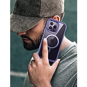 SUPCASE Unicorn Beetle Edge Mag Case for iPhone 14 Pro Max 6.7", Compatible with MagSafe Slim Frame Clear Protective Case with Built-in Screen Protector (Mauve)