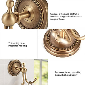 Topyond Brass Wall Hooks,Wall Mounted Coat Rack, Heavy Duty Antique Door Towel Hanger Holder,Wall Mount Clothes Coat Hat Bag Hook for Coat Hat Towel Purse Robes Entryway Bathroom