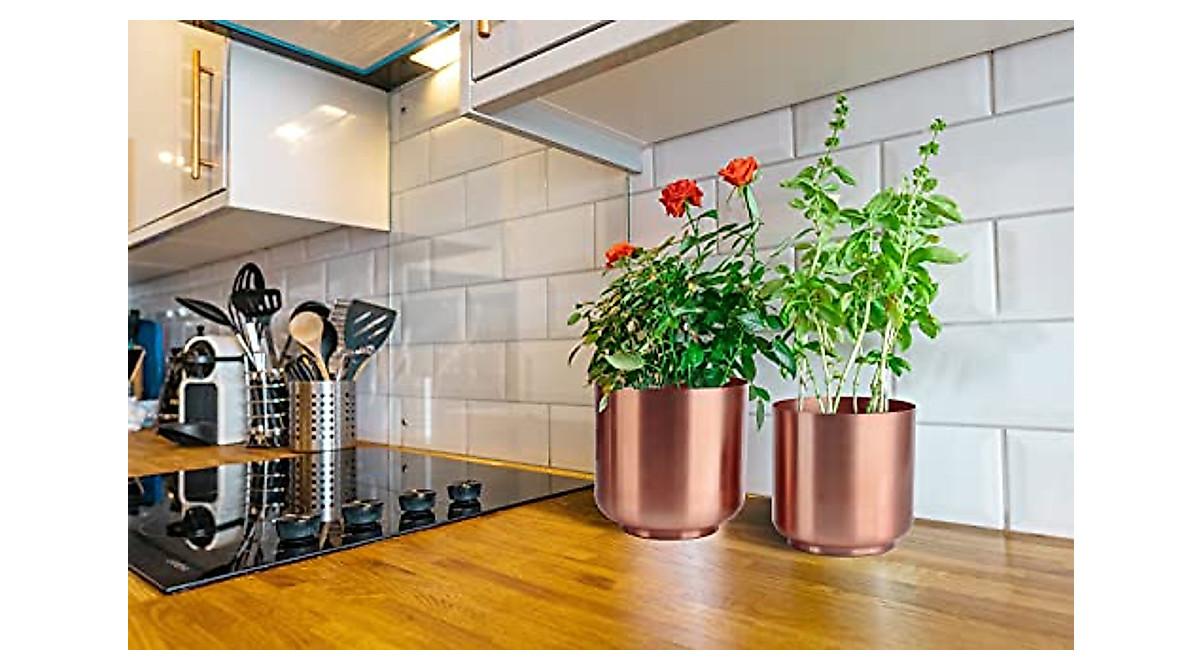 Vixdonos Copper-Tone Metal Succulent Planter Pots, 6/5.2 Inch Plant ...