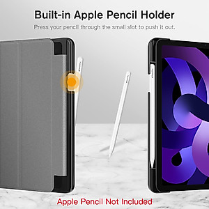 Fintie Case for iPad Air 11-inch M2 (2024), iPad Air 5th / 4th Generation (2022/2020) 10.9 Inch - SlimShell Hard Protective Back Cover with Pencil Holder, Composition Book