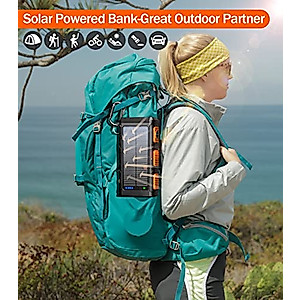 GOODaaa Power Bank Wireless Charger 45800mAh Built in Hand Crank and 4 Cables 15W Fast Charging Power Bank 7 Outputs & 4 Inputs Solar Portable Charger, SOS/Strobe/Strong Flashlights, Compass (Orange)