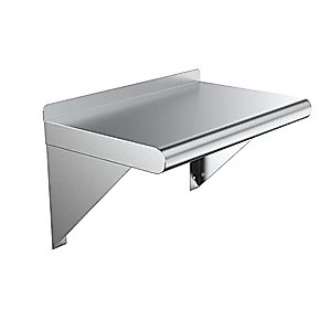 Stainless Steel Wall Shelf | 24" Long 12" Deep | Metal Shelving | Garage, Laundry, Storage, Utility Room | Restaurant, Kitchen | Food Prep | NSF Certified