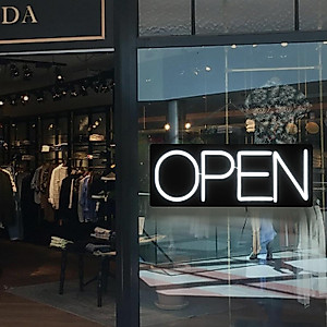 Open Signs for Business 12V/2A Ultra Bright LED Neon Open Sign 16 Inch Lighted Open Sign Electric Light Up Open Sign for Business Storefront Window Glass Door Retail Shop Store Bar Salon