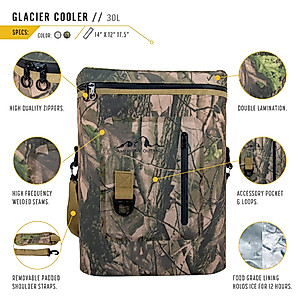 American Outback 48 Can (30L) Glacier Cooler with Accessory Pocket and Welded Seams, 14" x 12" x 17.5", Camo