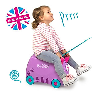 Trunki Ride-On Kids Suitcase | Tow-Along Toddler Luggage | Carry-On Cute Bag with Wheels | Kids Luggage and Airplane Travel Essentials: Cassie Cat Lilac