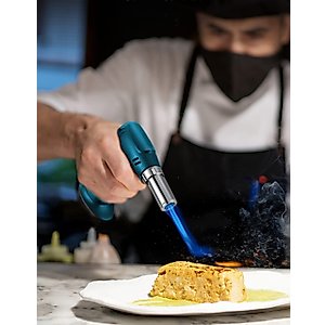 Butane Torch, ibforcty Refillable Culinary Cooking Torch Kitchen Blow Torch Lighter with Safety Lock Adjustable and Lock Flame (Butane Gas not Included)