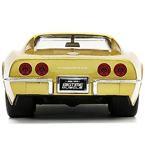 Jada Toys Big Time Muscle 1:24 1969 Chevy Corvette Stingray ZL-1 Die-cast Car Gold, Toys for Kids and Adults