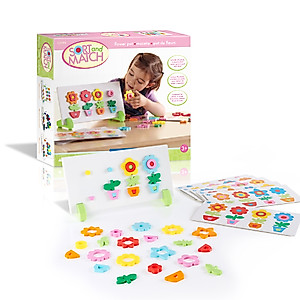 Guidecraft Flower Pot Sort and Match - Sorting & Stacking Toy for Children - Kids Early Learning and Development Toy
