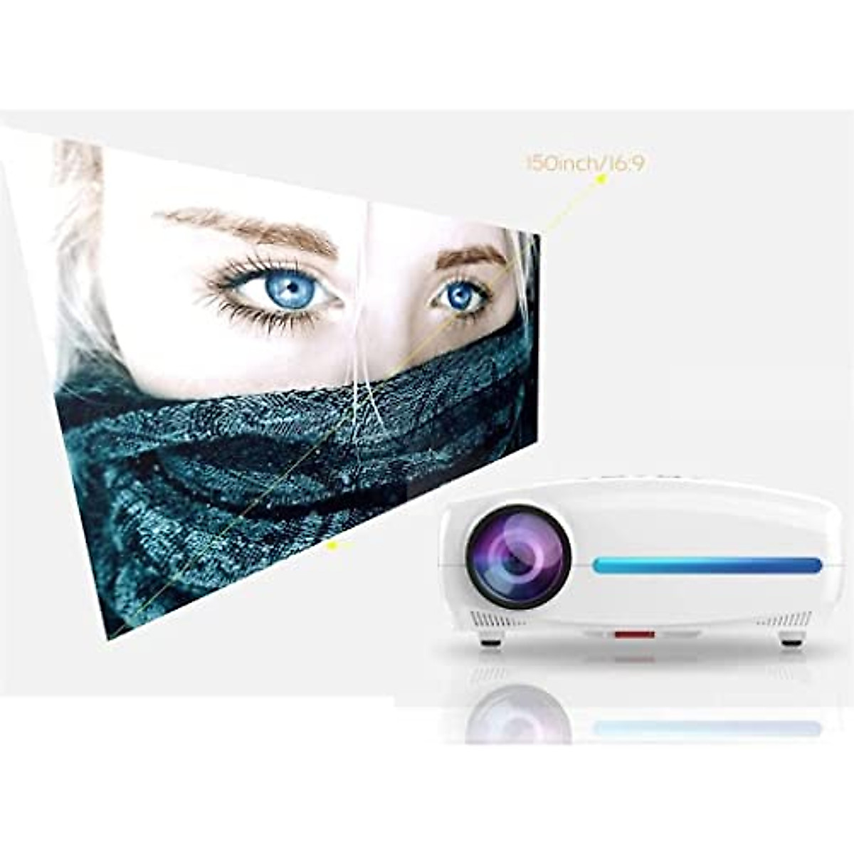 Feilx Mini Projector 2022 Upgraded Portable Video-Projector, HD LED Projector with 4D Digital Keystone 6800 Lumens Home Theater Portable Projector LED Projector