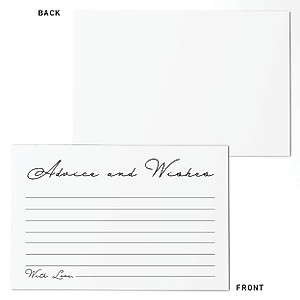 CARDAMONOLY Advice and Wishes Cards, Minimalist Black and White 6 x 4 Inches, Pack of 50, Inspirational Greeting Cards for Weddings, Graduations, Birthdays, and More (General Use - Model 01)