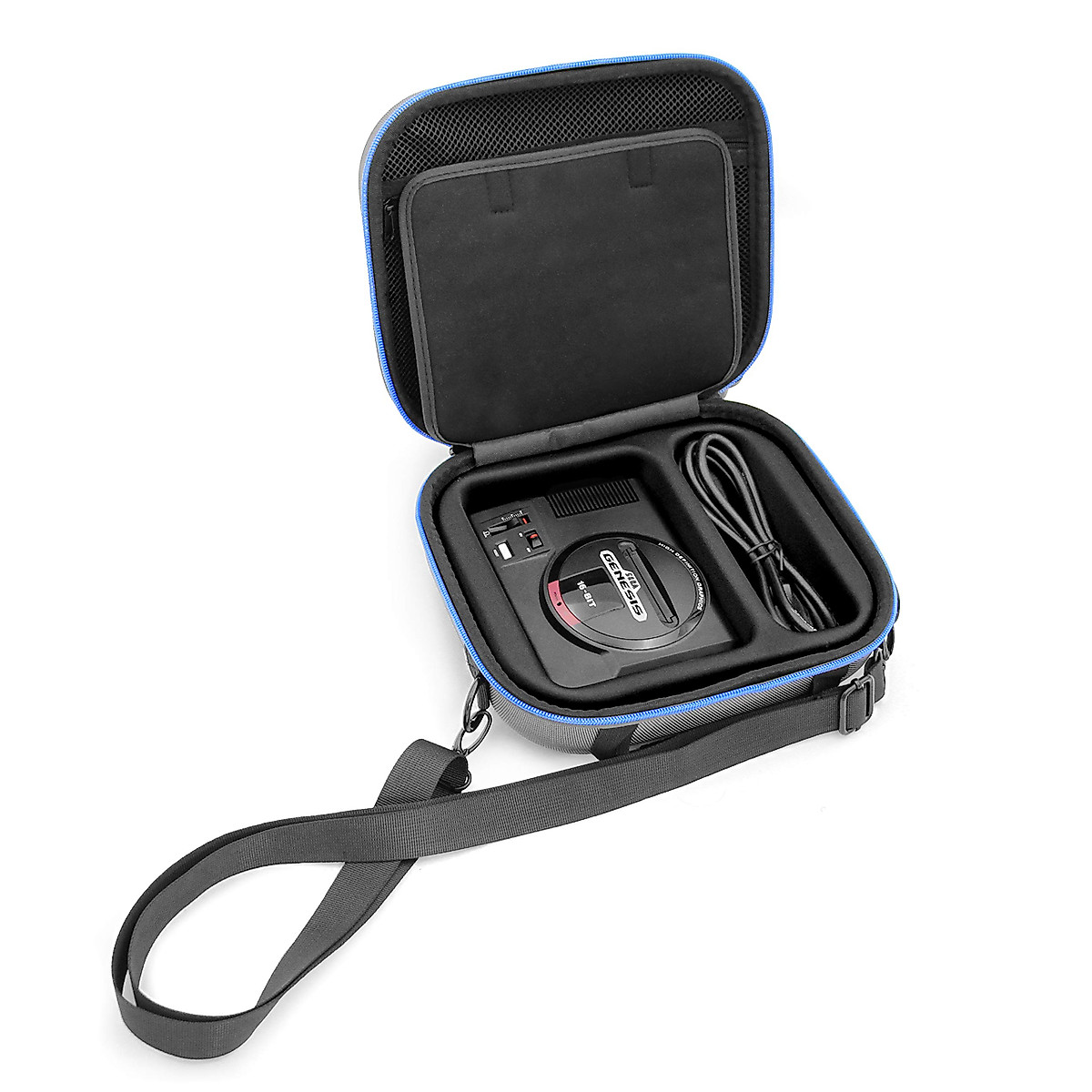 CASEMATIX Travel Case Compatible with Sega Genesis Mini and Select Accessories - Includes Shoulder Strap and Case Only