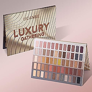 UCANBE 60 Colors Naked Eyeshadow Palette, Warm Neutral Nudes Makeup Pallet, Natural Matte Glitter Shimmer Smokey Eye Shadows Halloween Cosmetic Gift Kit