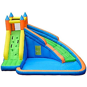 Inflatable Castle and Slide,S Children S Slides Inflatable Water-Spraying Small Rock Climbing Indoor and Outdoor Naughty Castles Square Children S Playground Colors 400 300 225Cm