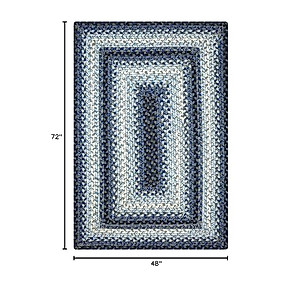 Homespice Juniper 4 x 6 Area Rug for Bedroom and Living Room, Also Ideal to Use as a Blue Outdoor Rug for Deck and Patio - Spill Proof and Stain Resistant - Reversible Indoor Outdoor Rugs 4x6 Feet