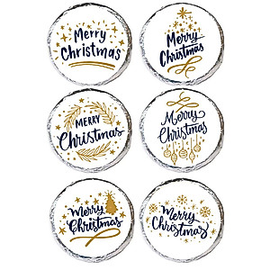 FujLoy Merry Christmas Thread-270 PCS 0.75 inch Christmas Stickers,9 Design Self Adhesive Circle Label Stickers,Christmas Envelope Seals Candy Stickers. (Merry Christmas Thread (019))