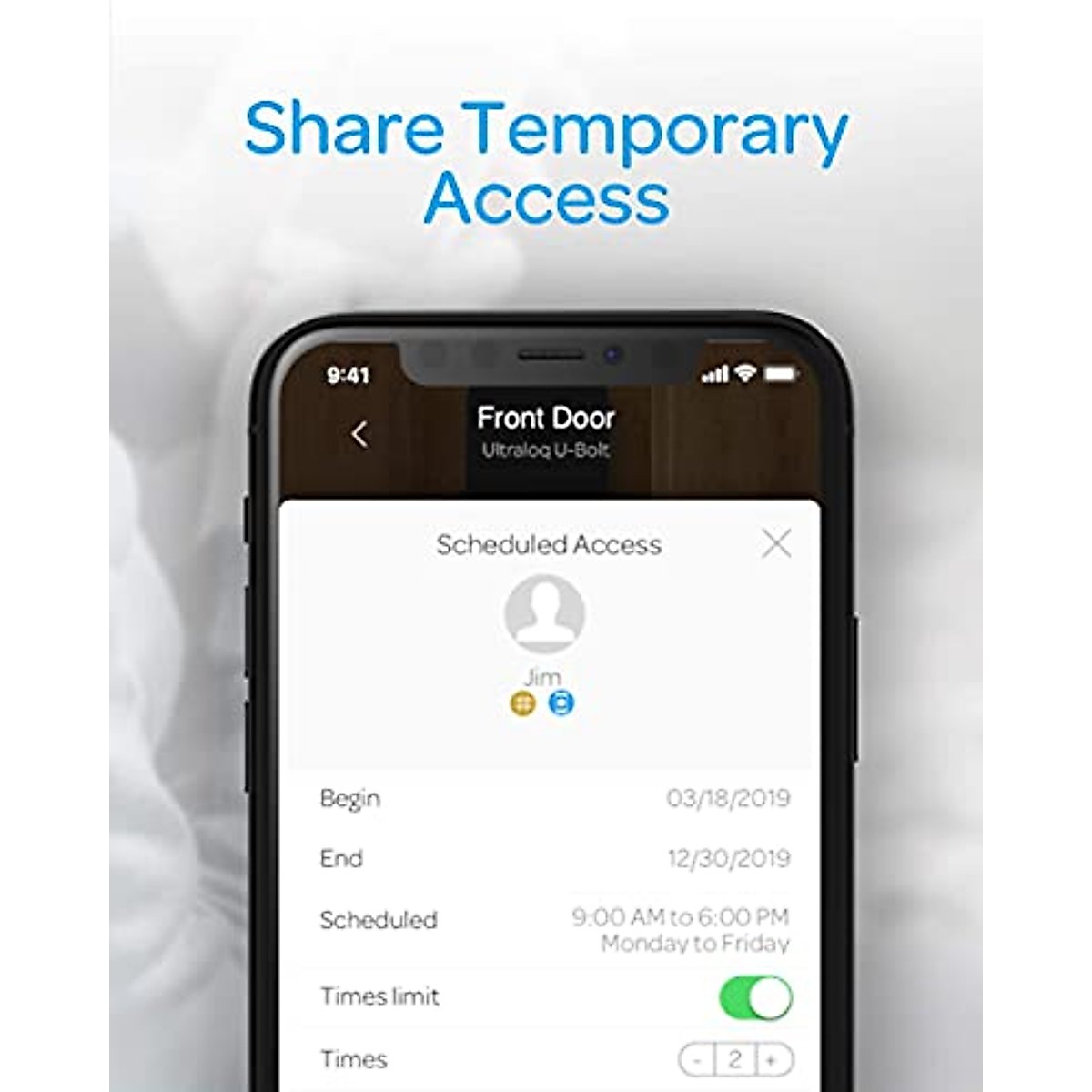 ULTRALOQ U-Bolt Smart Lock with Bridge WiFi Adaptor, 5-in-1 Keyless Entry Door Lock with WiFi, Bluetooth and Keypad, Smart Door Lock Front Door - Black