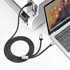 MOSWAG 2in1 USB C to USB B Printer Cable 5Feet/1.5M with USB Printer Cable USB A-Male to B-Male Cable Compatible with MacBook Pro,HP,Canon,Brother,Samsung Printers
