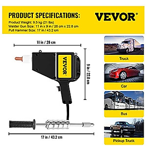 Mophorn Dent Puller Stud Welder Dent Repair Kit 110V Stud Welder Kit 800 VA Spot Welder 1000 Nails for Car Body Panel