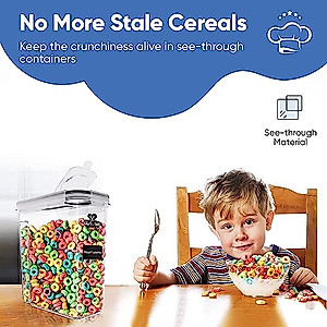 Chef's Path Cereal Containers Storage Set, Airtight Food Storage Containers, Kitchen & Pantry Organization, 8 Labels, Spoon Set & Pen, Great for Flour - BPA-Free Dispenser Keepers (135.2oz)